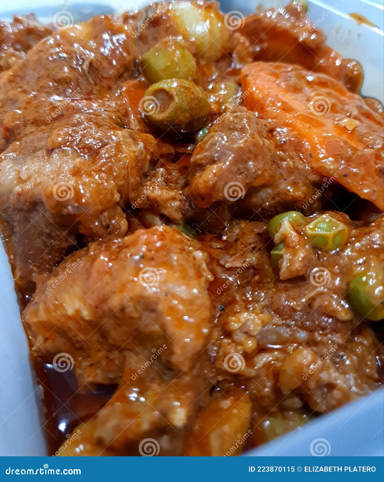 Spanish beef caldereta stock image. Image of tenderbeef - 223870115