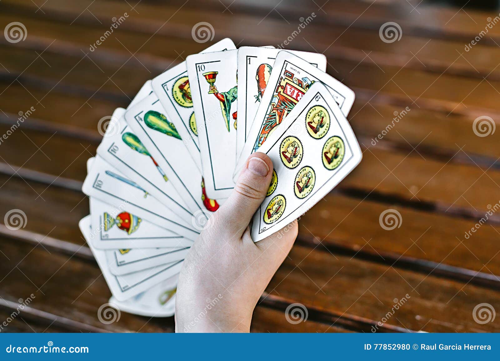 Spanish Boy Playing Cards. Close Up of Hands Stock Photo - Image of ...