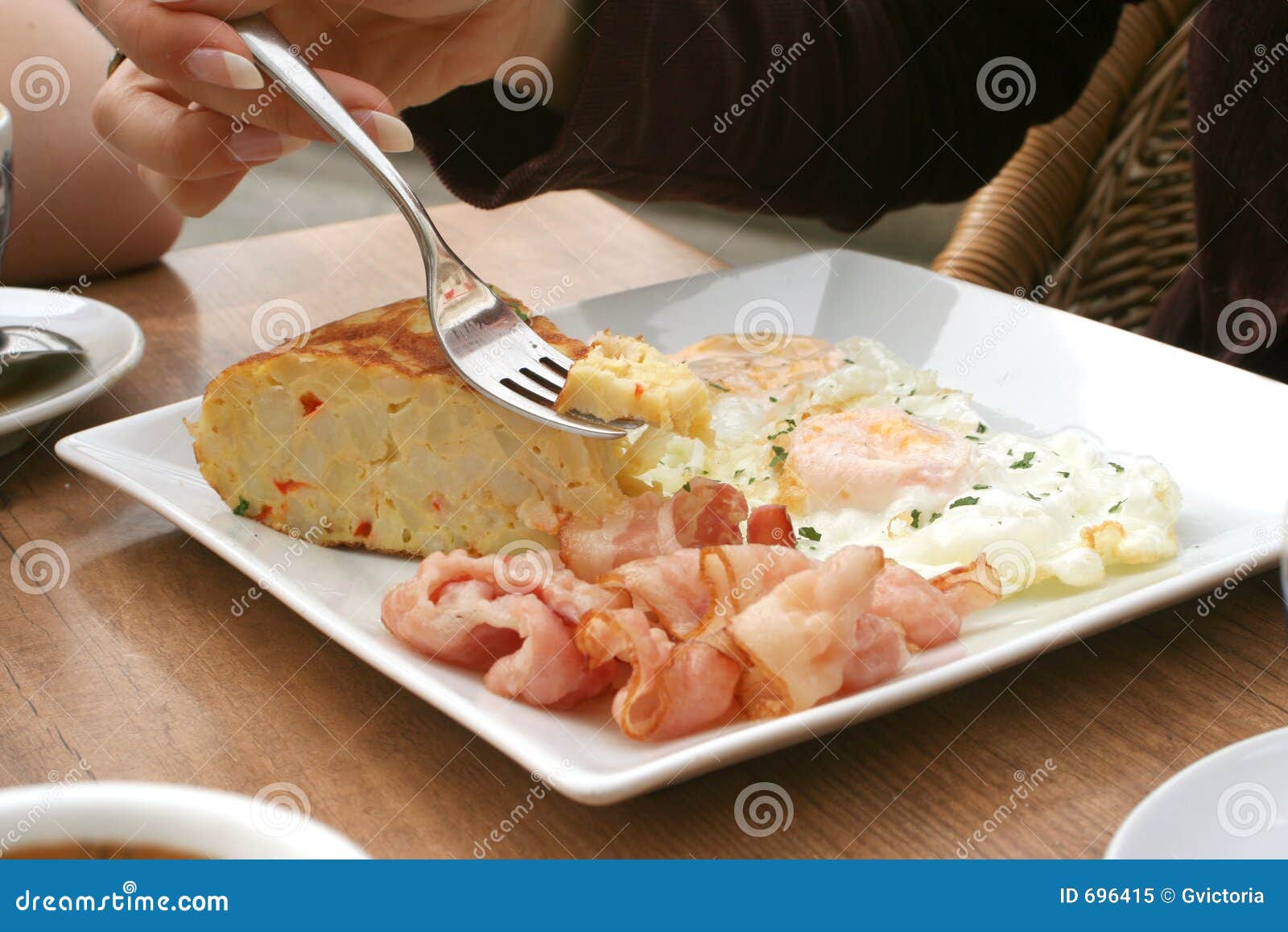 Spanish breakfast stock image. Image of fingers, basket - 696415