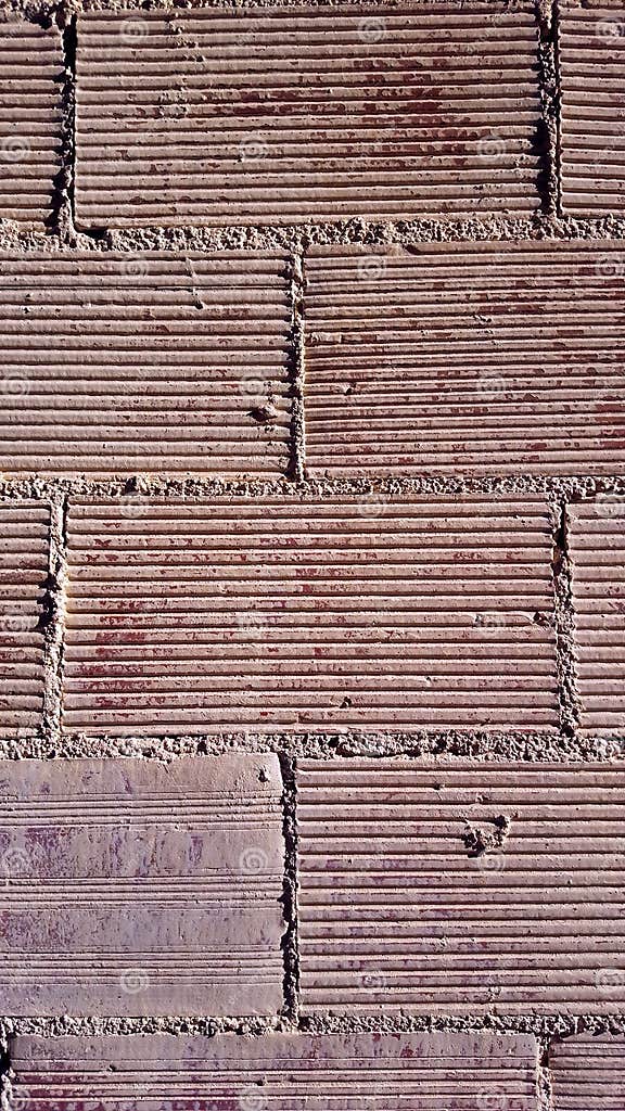 Spanish Brick Wall in Herringbone Pattern Stock Image - Image of ...