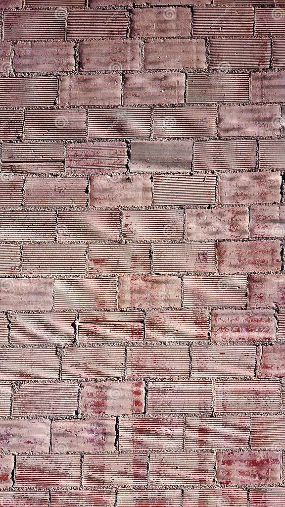 Spanish Brick Wall in Herringbone Pattern Stock Image - Image of ...
