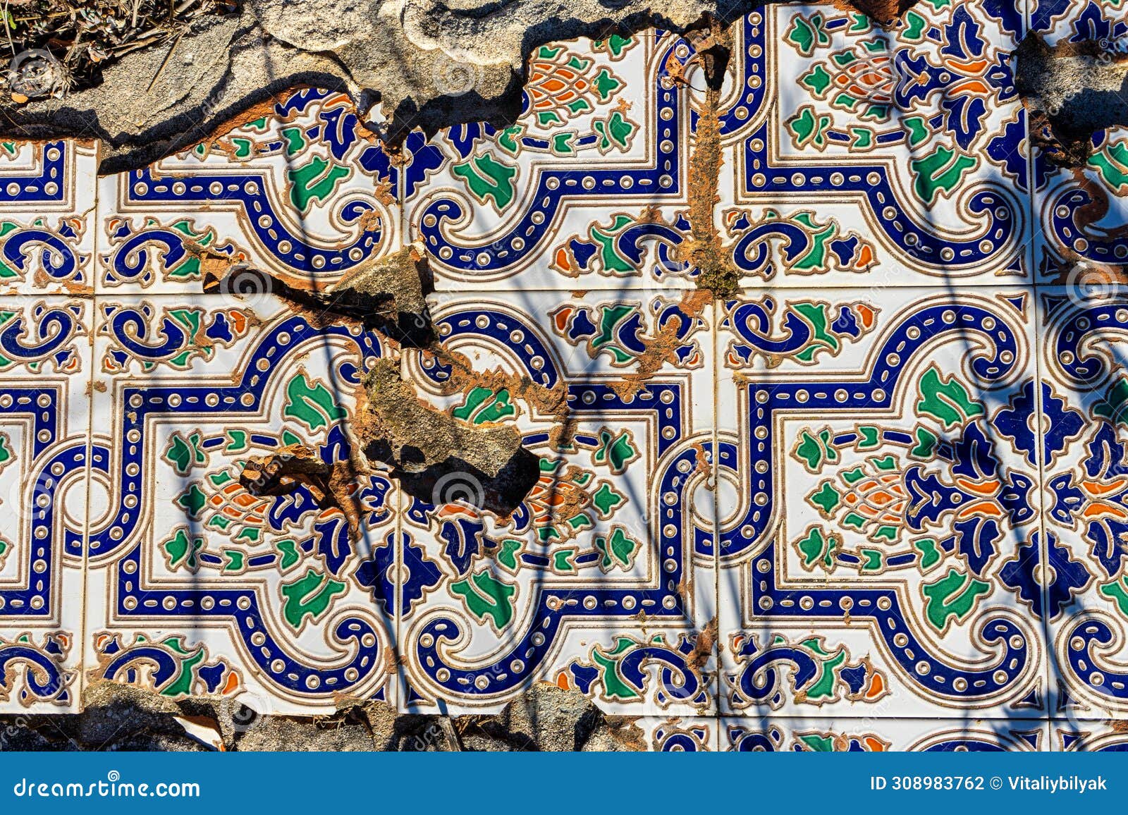 Spanish Broken Tiles on the Ground Stock Photo - Image of debris ...