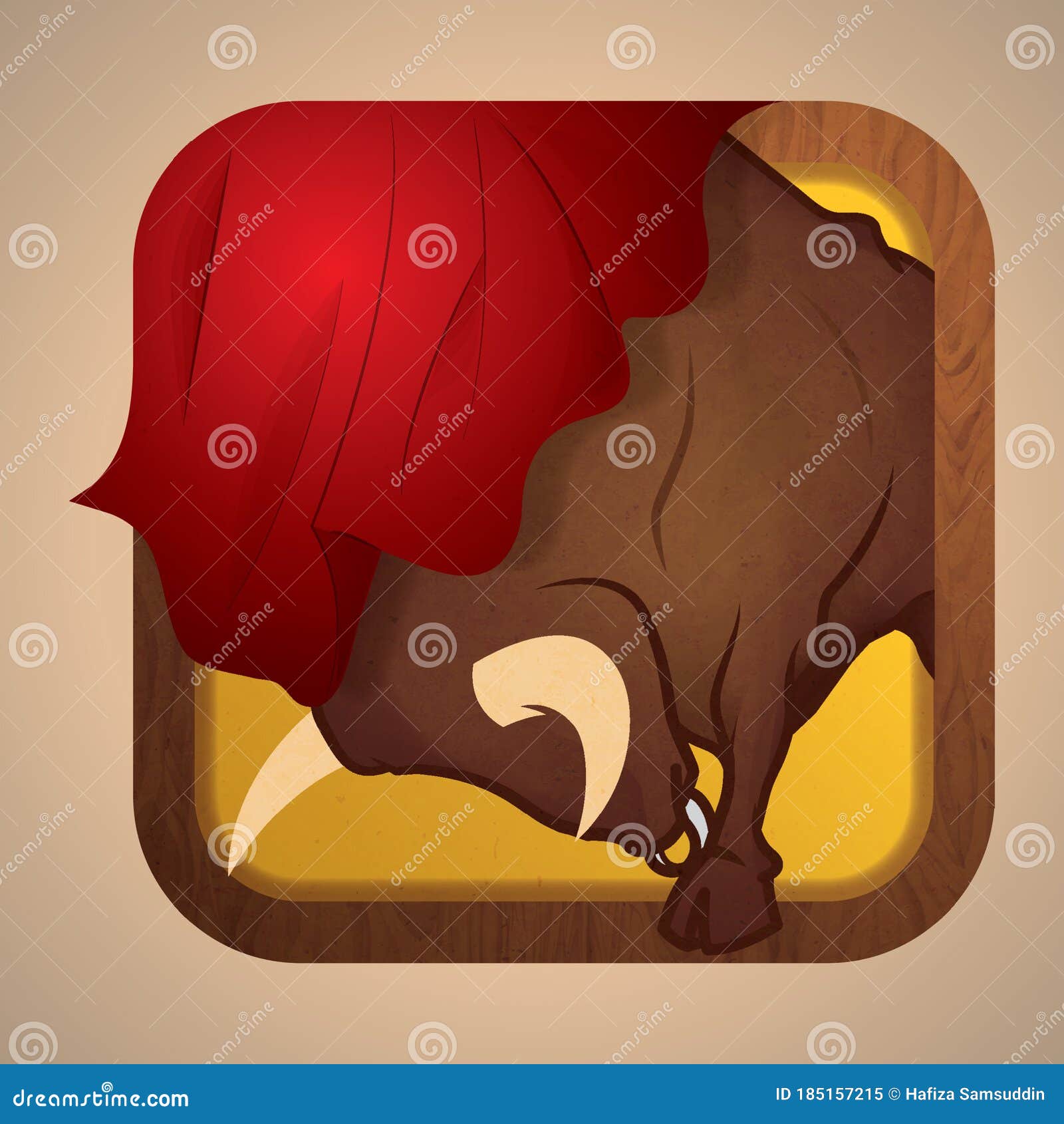 Spanish Bull with Muleta. Vector Illustration Decorative Design Stock ...