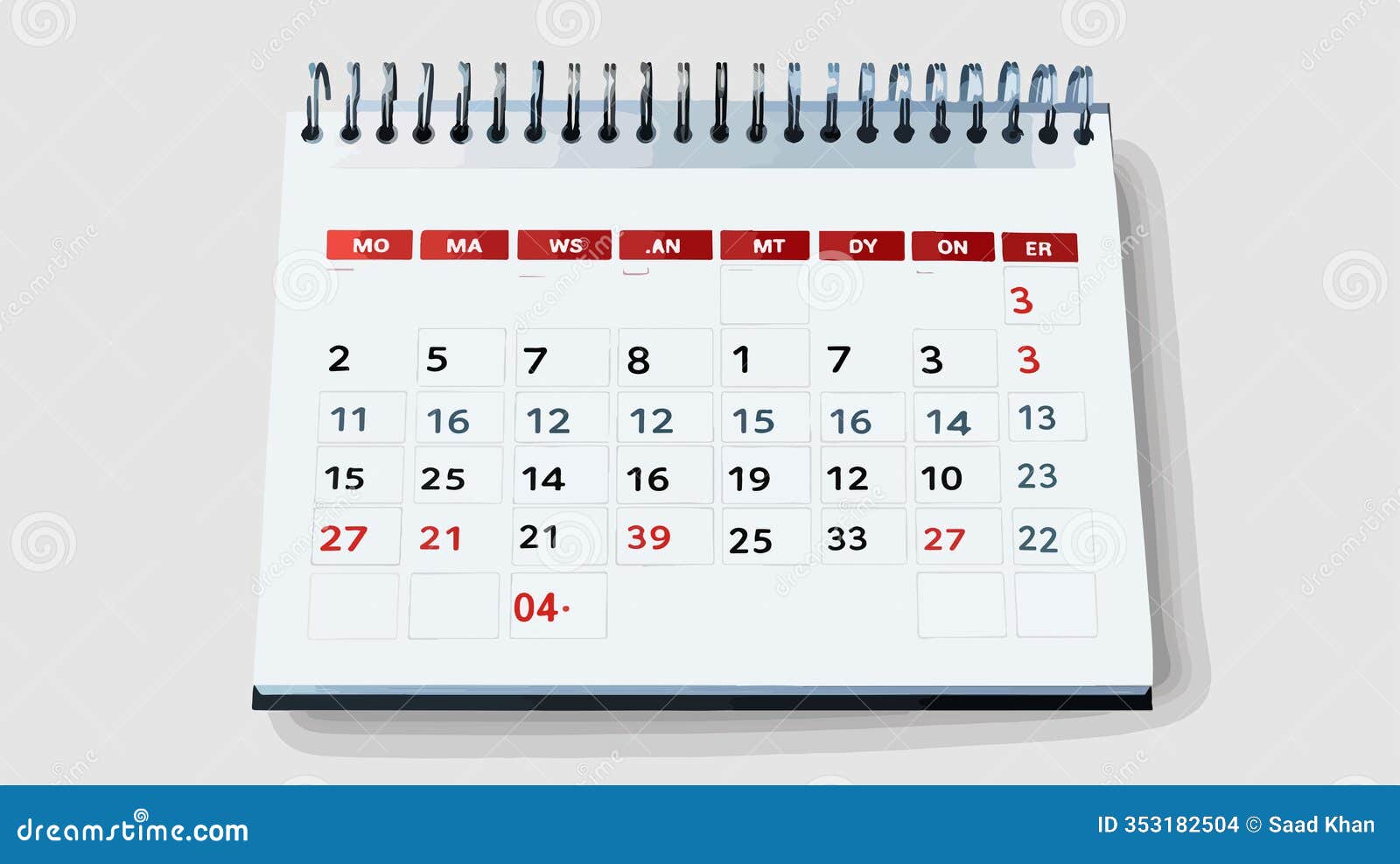 Spanish 2024 Calendar. Calender Template. Vector Illustration. Desk ...