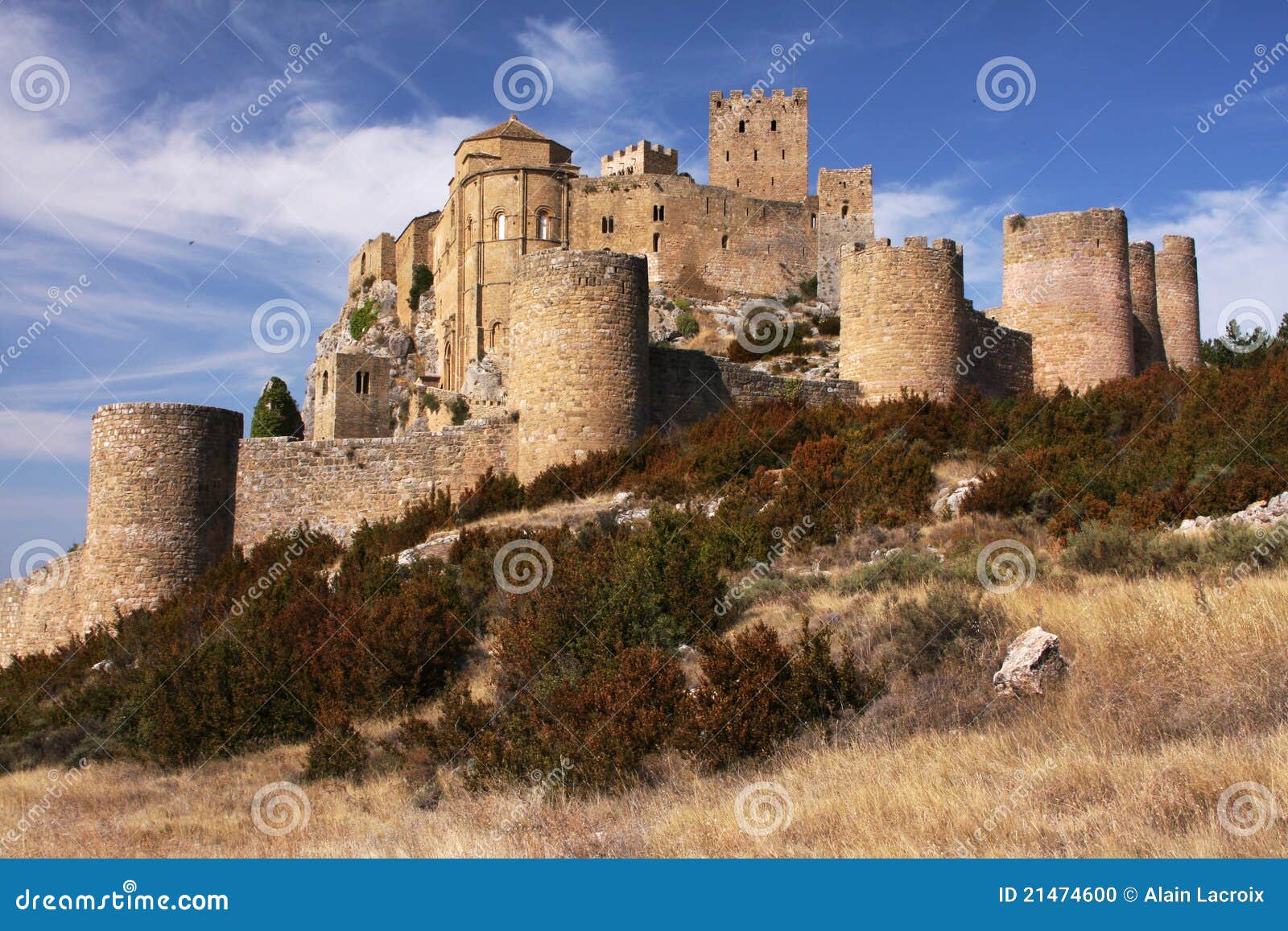 Spanish castle stock photo. Image of hill, aragon, architecture - 21474600