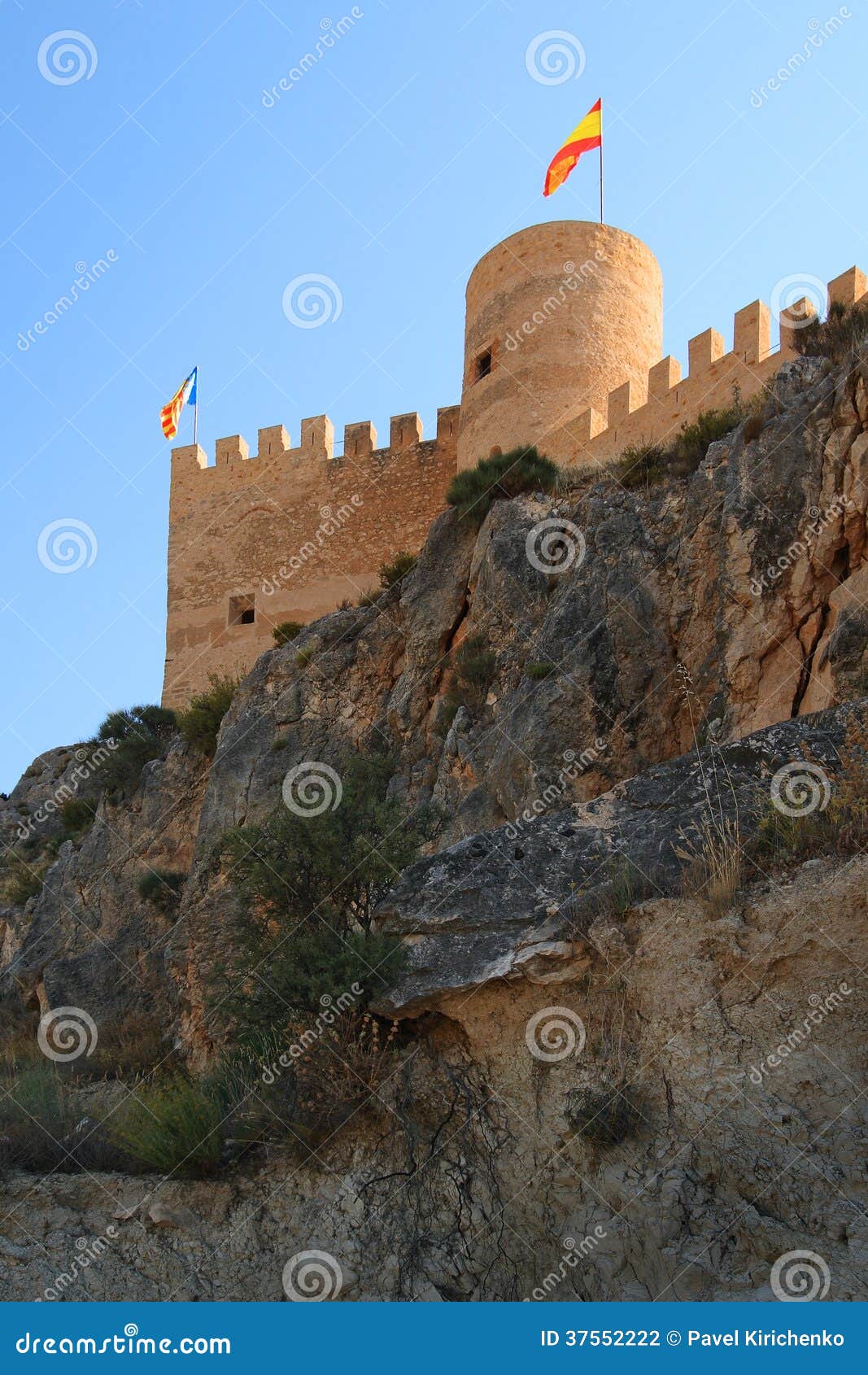 Spanish Castle Castalla, Alicante. Stock Photo - Image of summer ...