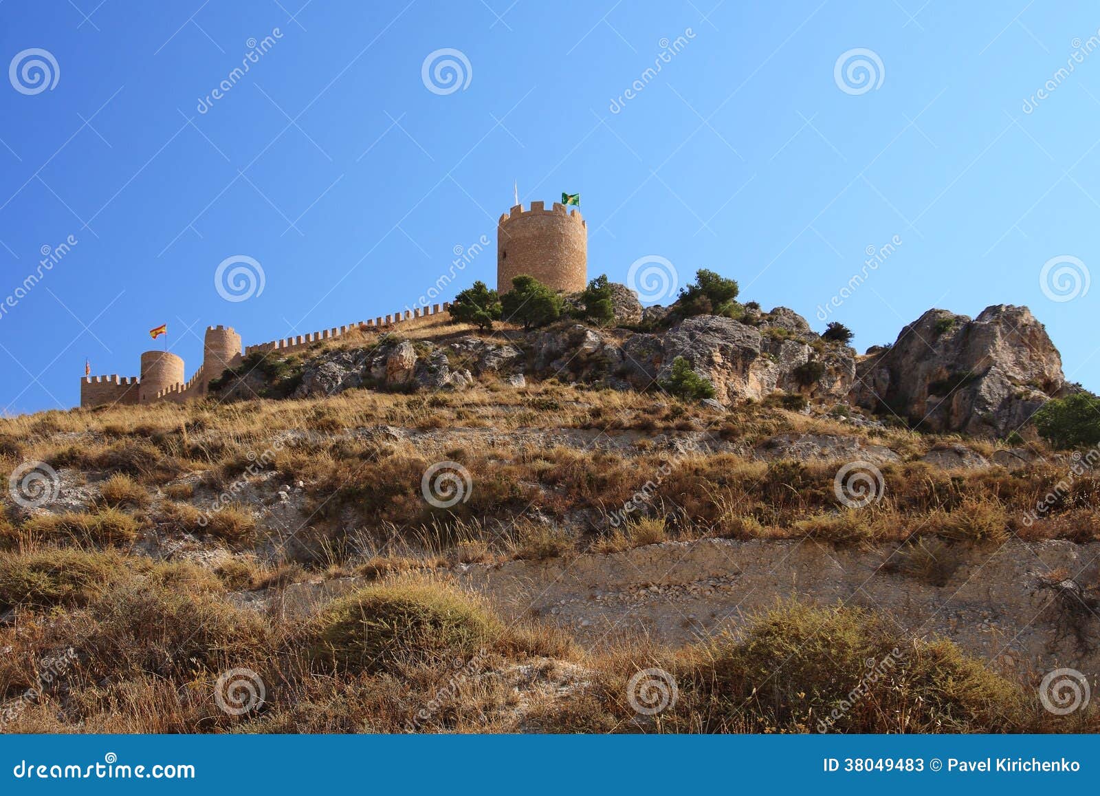 Spanish Castle Castalla, Alicante. Stock Image - Image of fortress ...