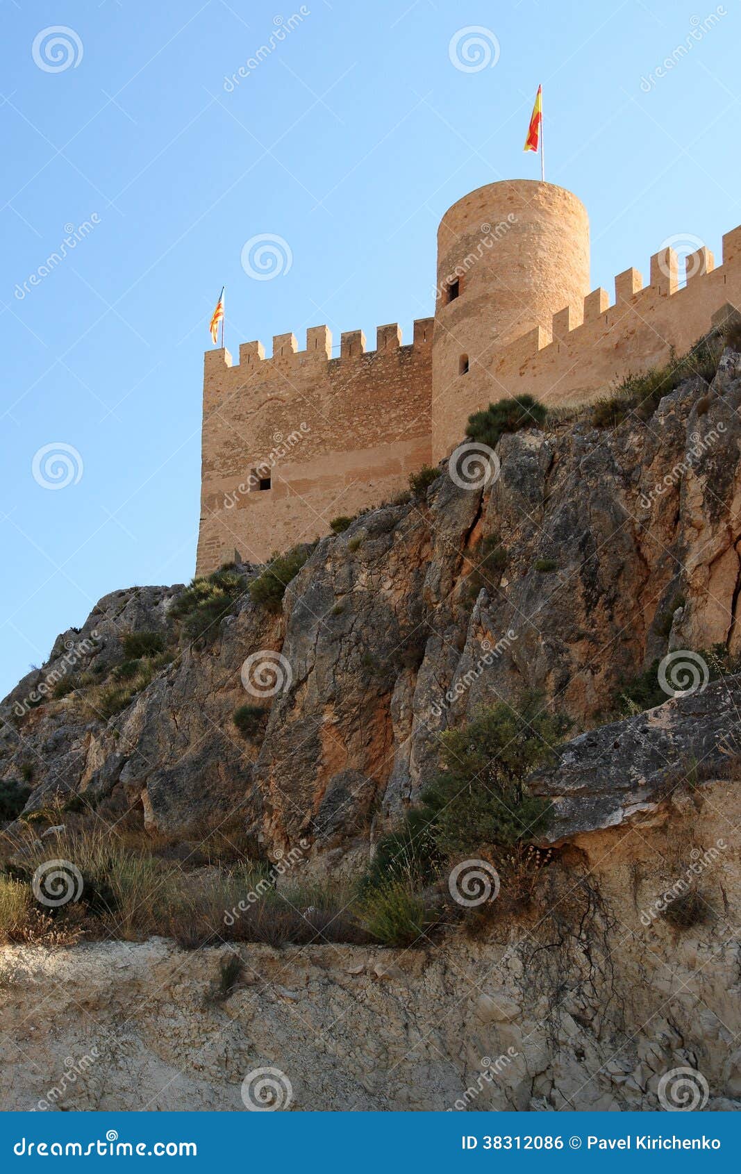Spanish Castle Castalla, Alicante. Stock Photo - Image of spain, hill ...