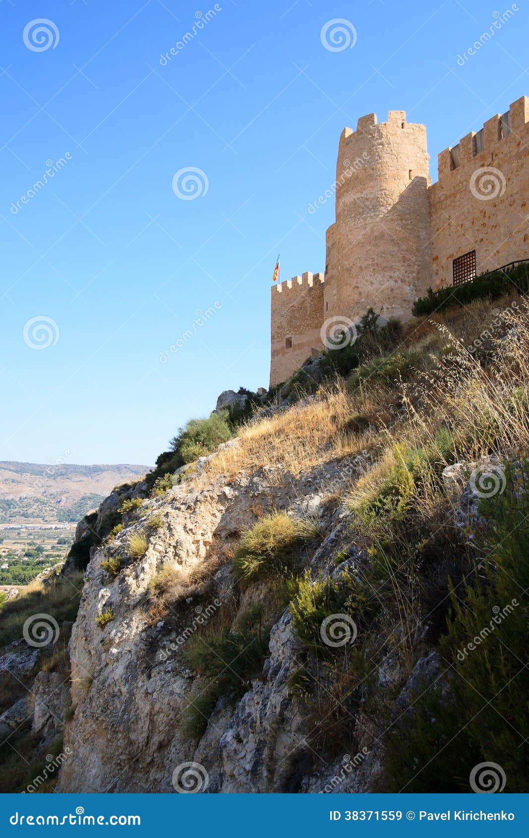 Spanish Castle Castalla, Alicante. Stock Image - Image of castle, wall ...