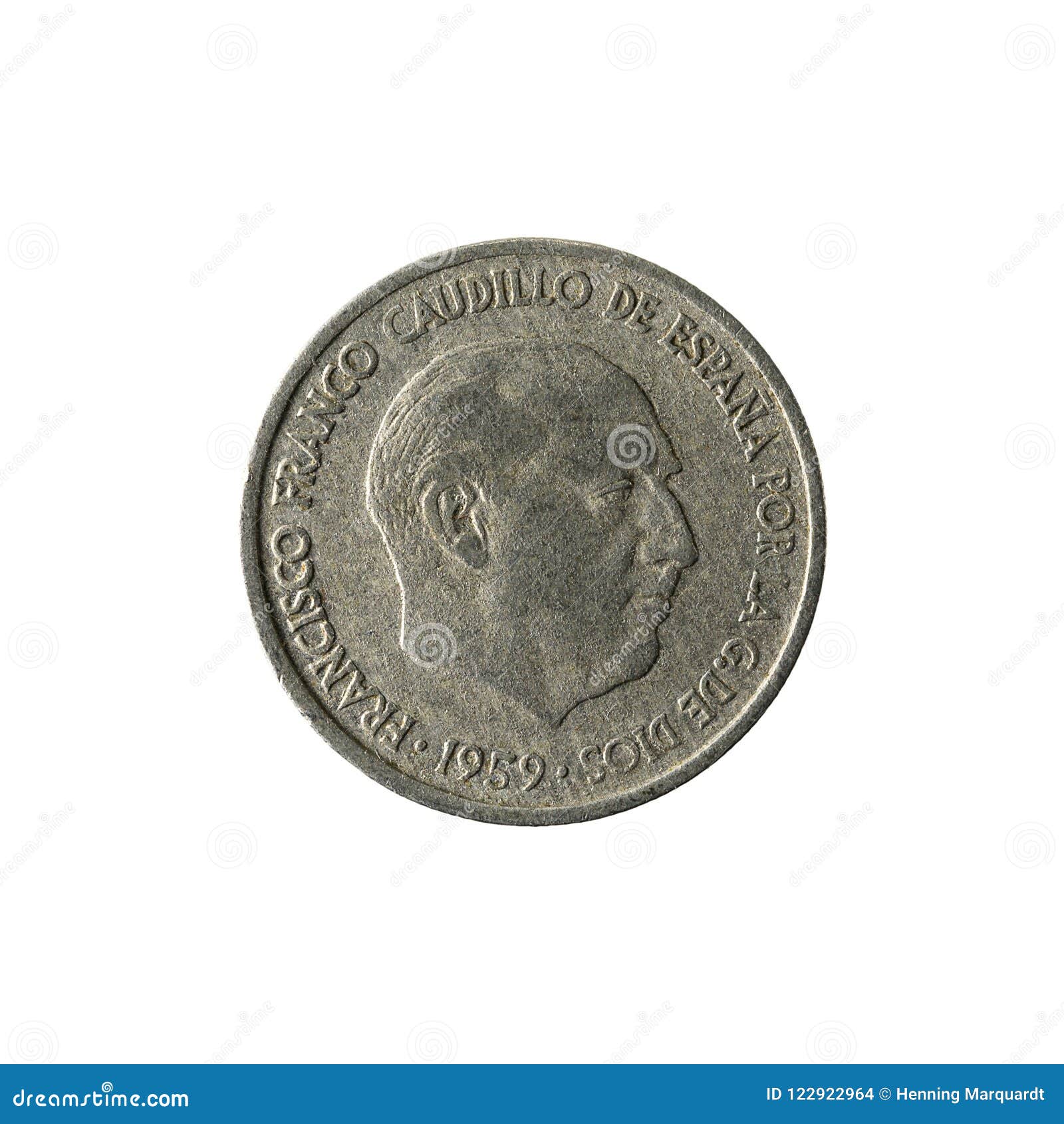 10 Spanish Centimos Coin 1959 Reverse Stock Photo - Image of concepts ...