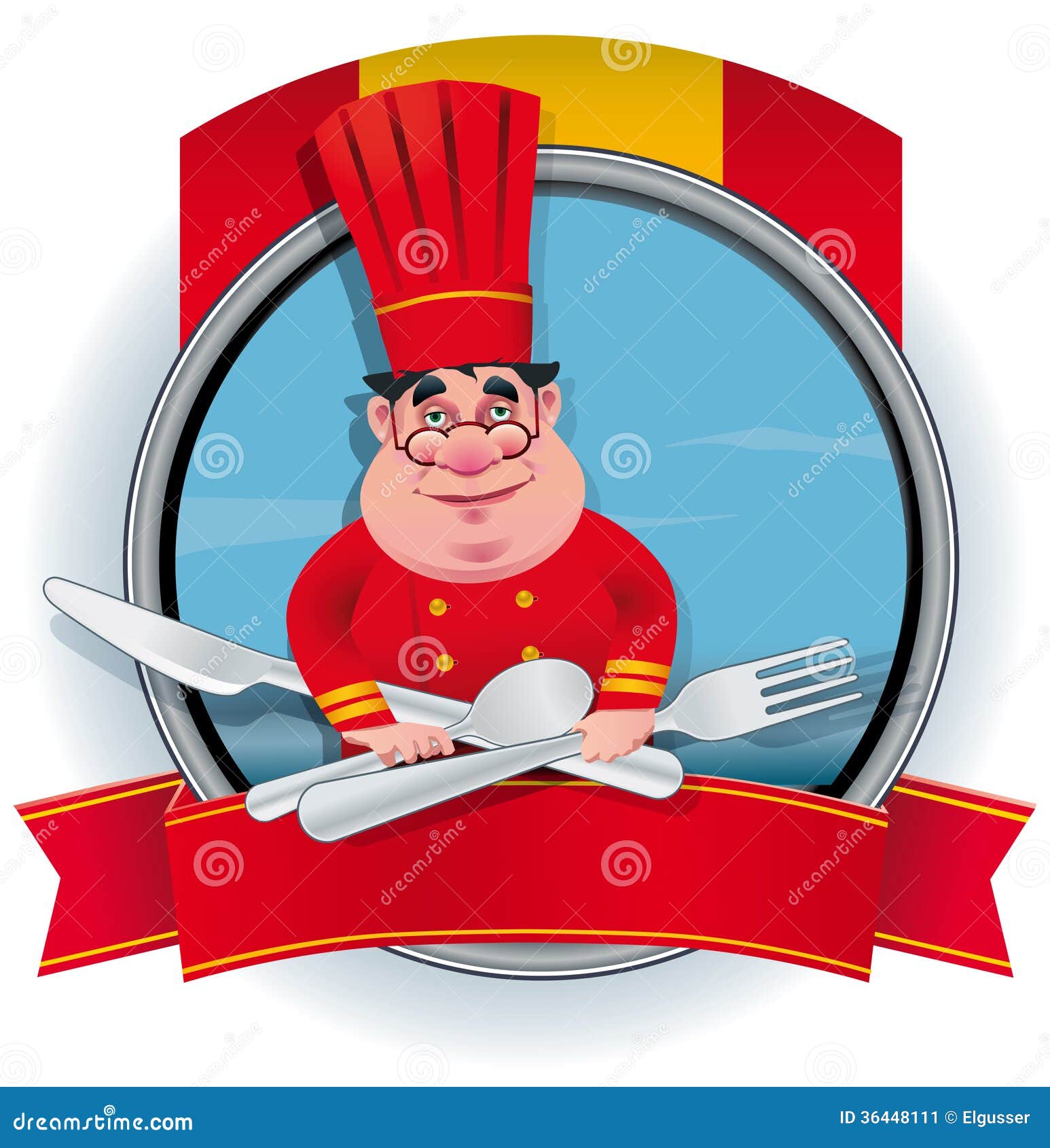 Spanish Chef stock vector. Illustration of meal, spoon - 36448111