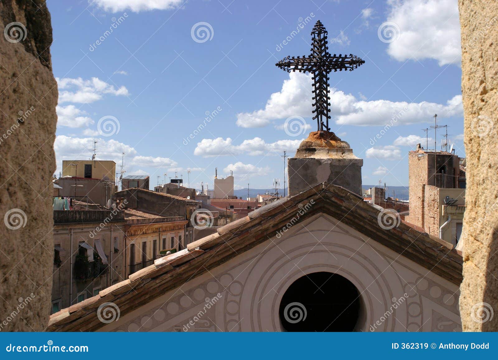 Spanish Church stock image. Image of gable, blue, catalan - 362319