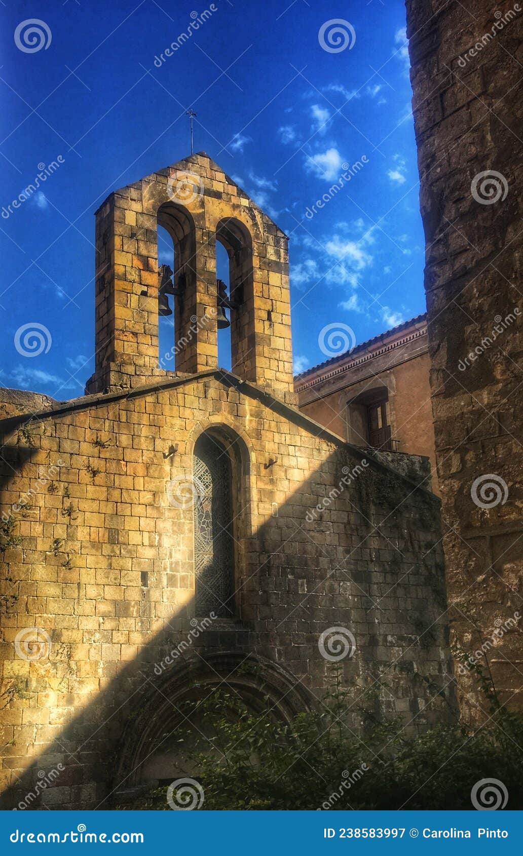 Spanish Church S Steeple Symmetrical Structure Stock Image - Image of ...