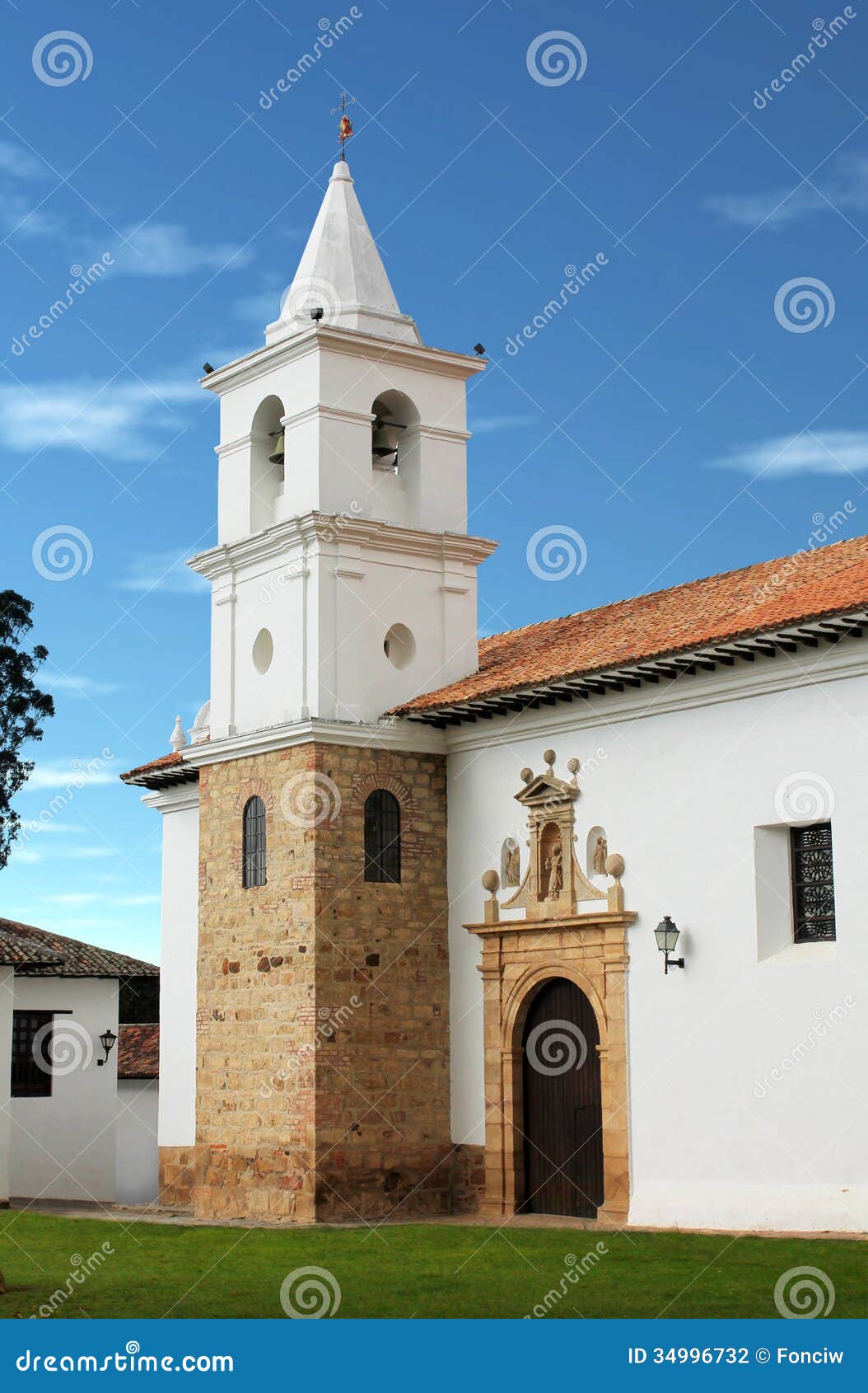 Spanish Colonial Cathedral in Villa De Leyva Stock Photo - Image of ...