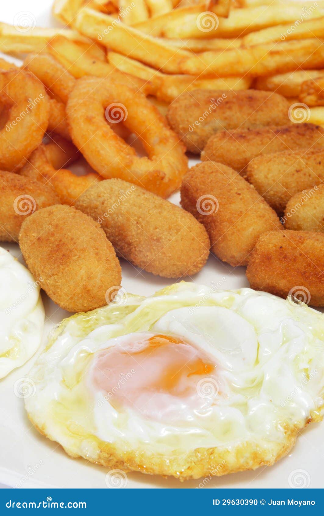 Spanish Combo Platter With Croquettes, Calamares And French Fries Stock ...