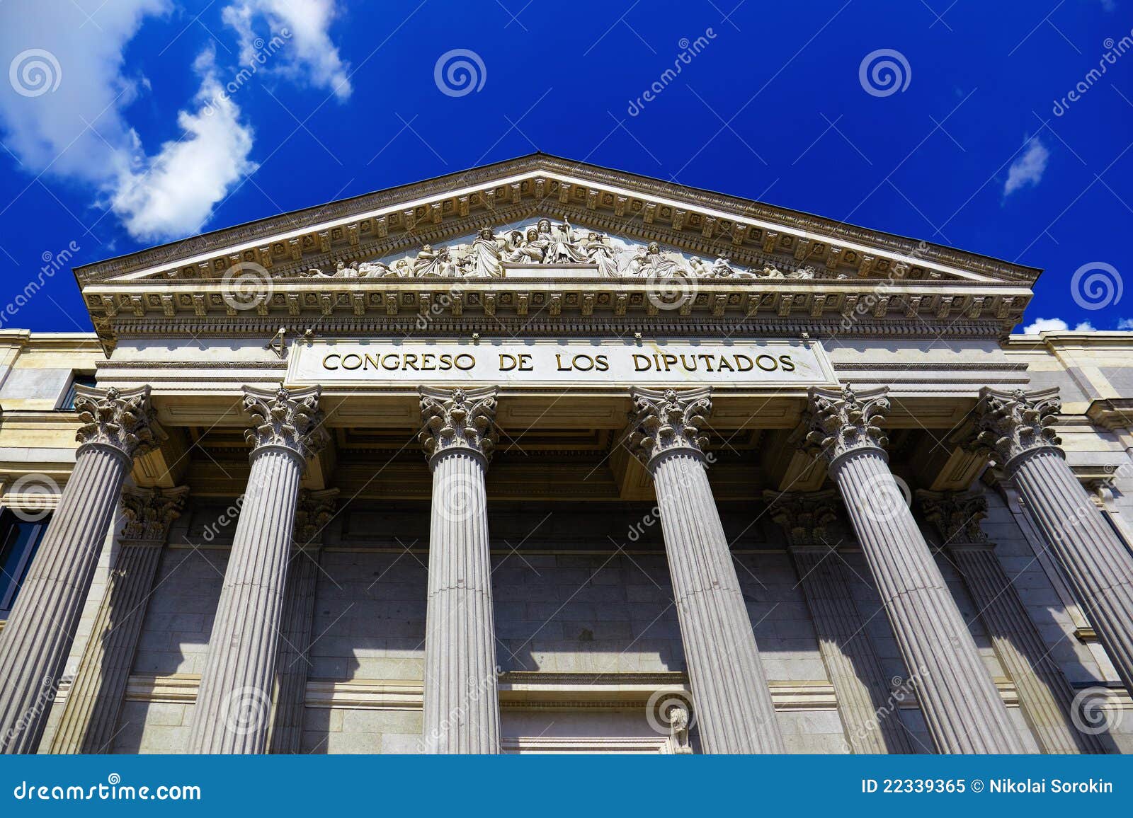 Spanish Congress of Deputies at Madrid Stock Image - Image of facade ...