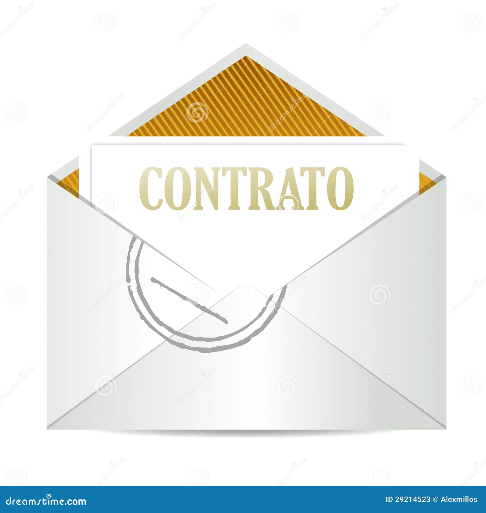 Spanish Contract Inside Mailing Envelope Stock Illustration ...