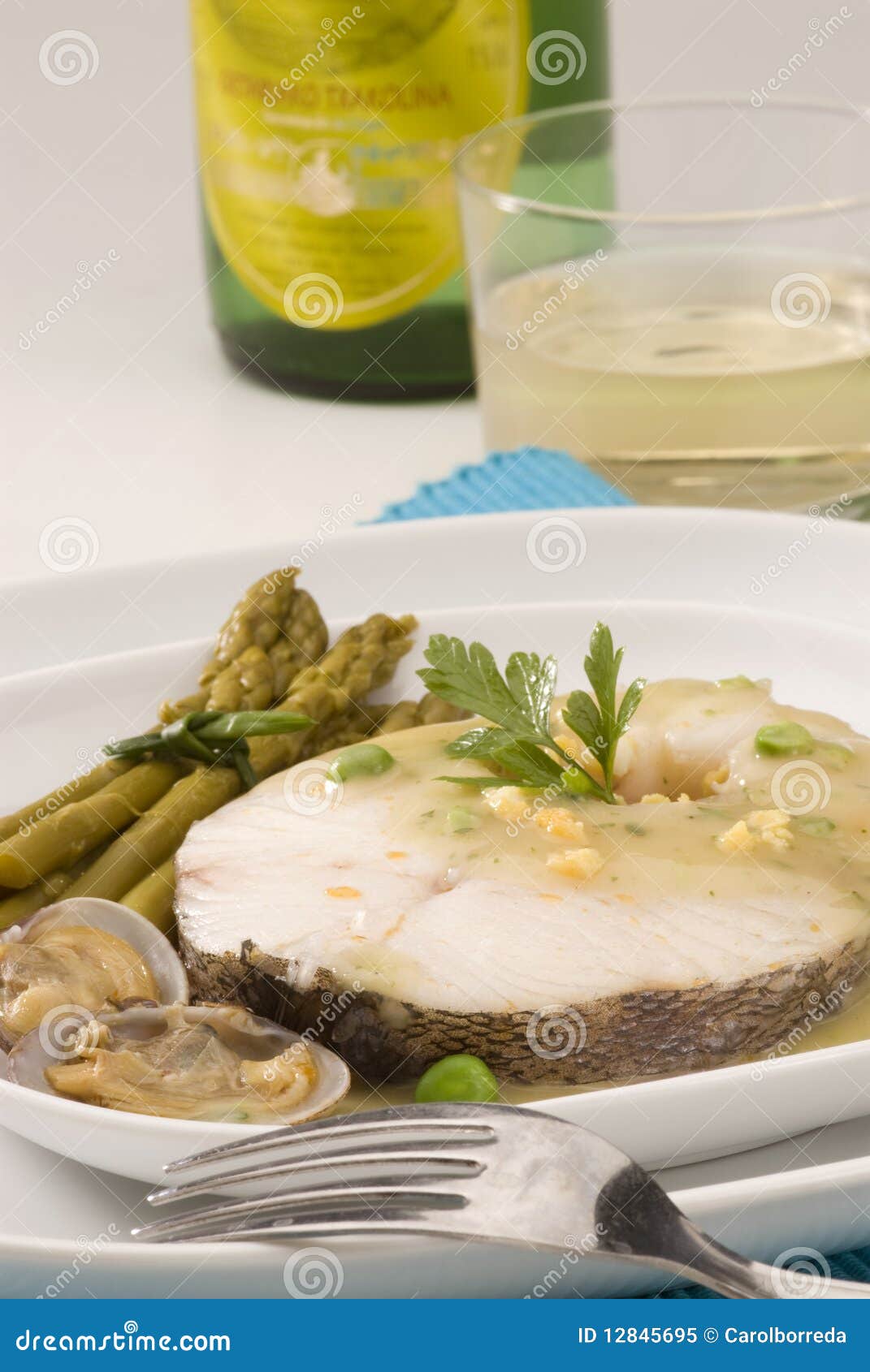 Spanish Cuisine. Hake Basque Style Stock Image - Image of shot, merluza ...