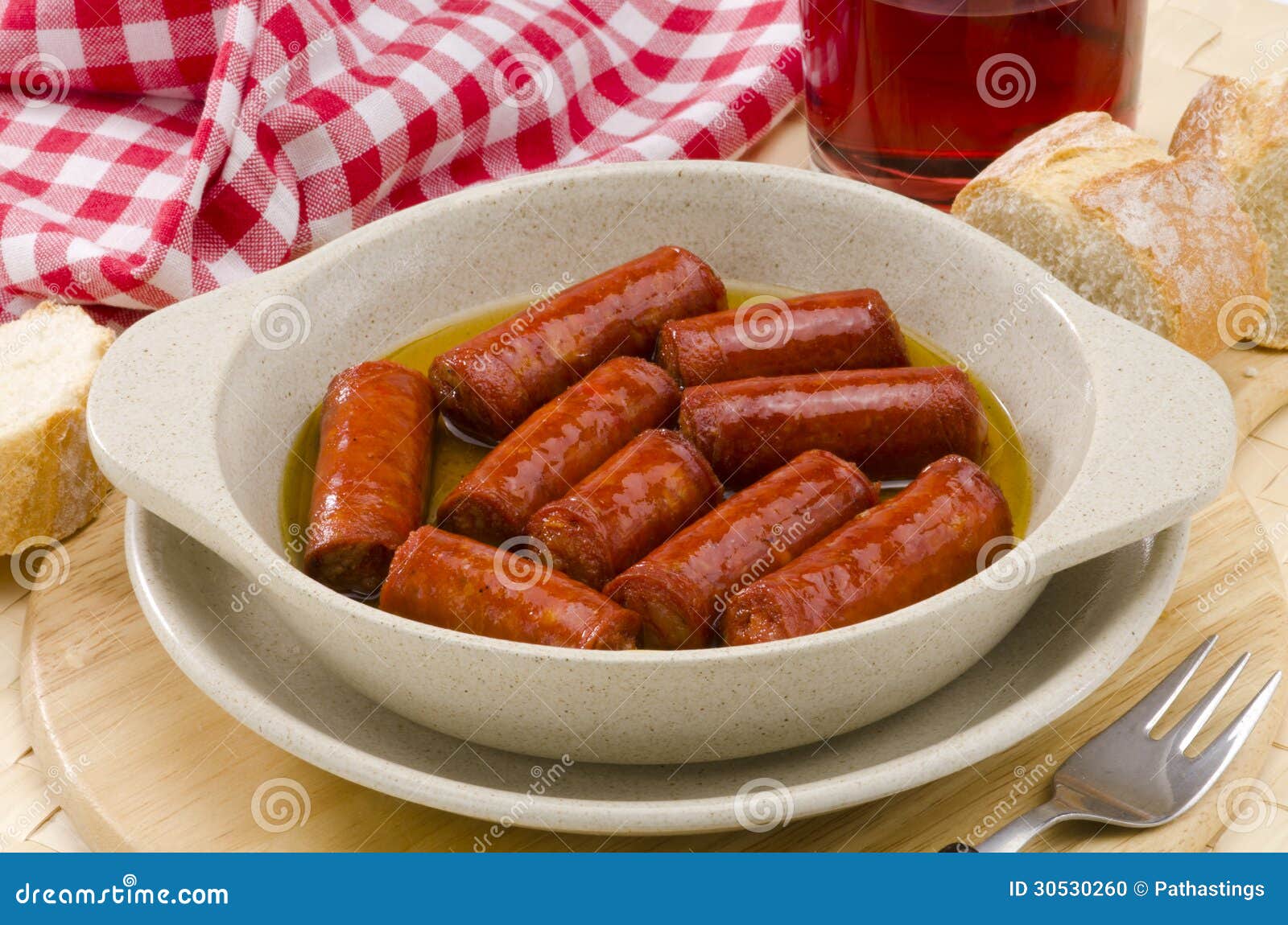 Spanish Cuisune. Spicy Sausage. Chistorra. Stock Photo - Image of food ...