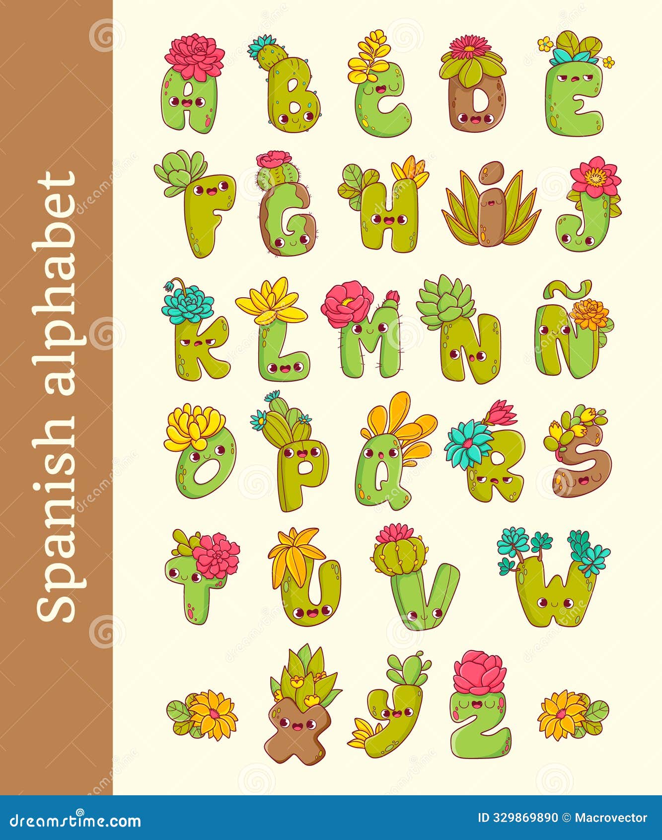 Spanish Cute Alphabet in Hand Drawn Style Stock Illustration ...