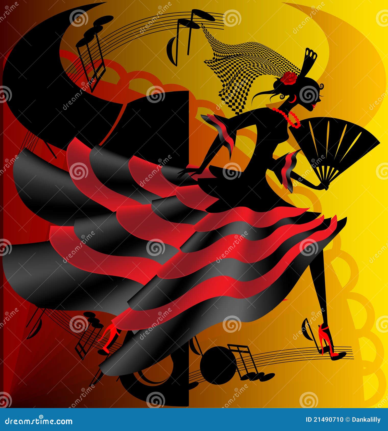 Spanish dance stock vector. Illustration of move, moving - 21490710