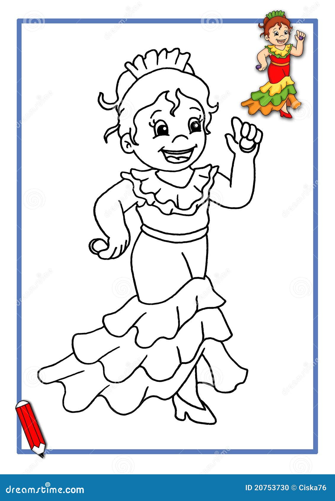 Spanish dancer to be color stock illustration. Illustration of person ...