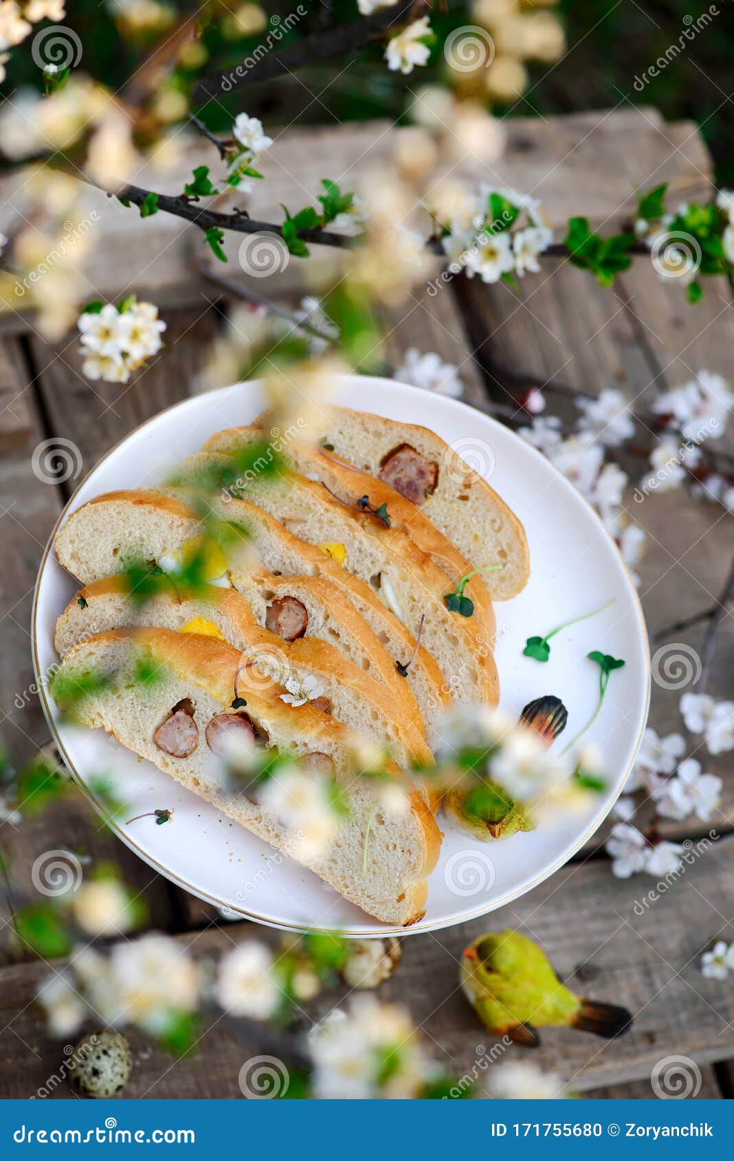 Spanish Easter Bread Hornazo..traditional Easter Pastries Stock Photo ...