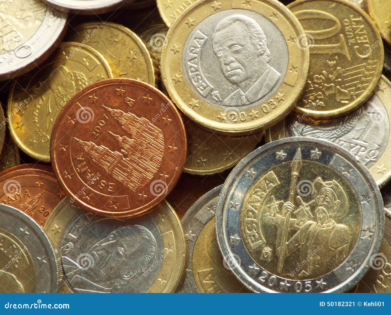 Spanish Euro coins stock image. Image of alms, currency - 50182321