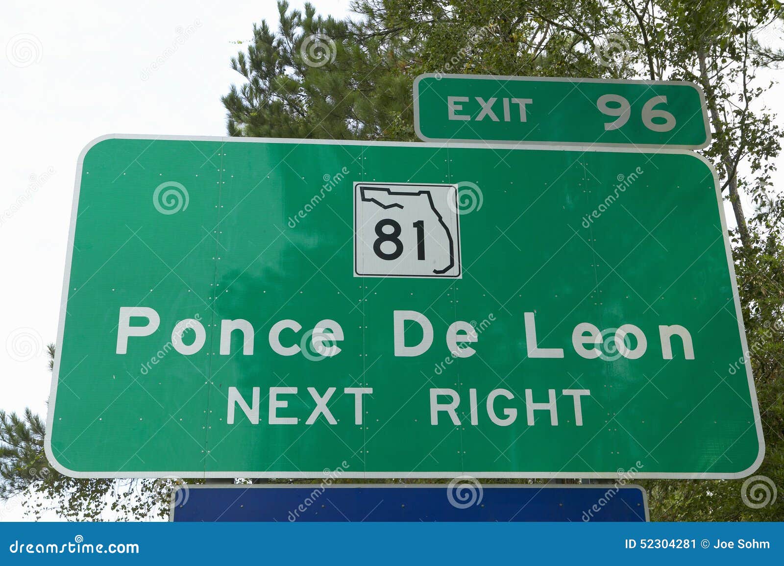 Spanish Explorer and Road Sign for Ponce De Leon Road Sign Stock Image ...