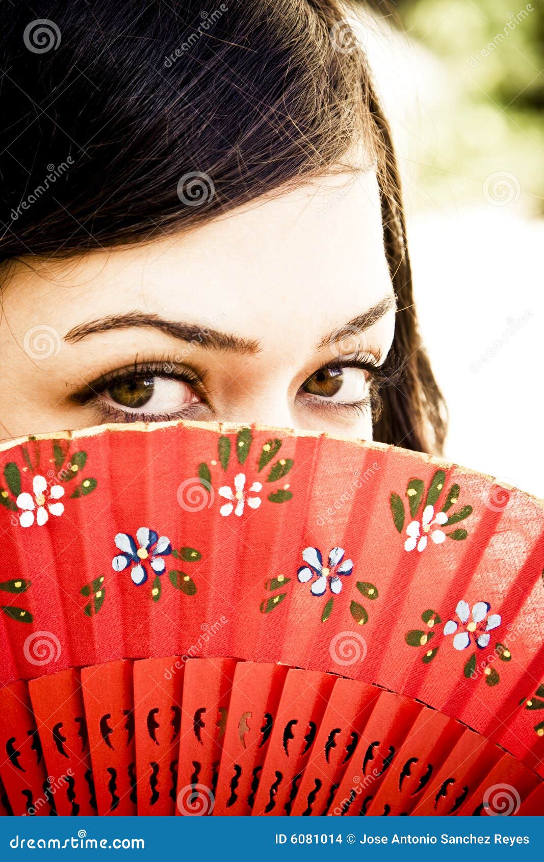 Spanish eyes stock photo. Image of dancer, obscure, hiding - 6081014