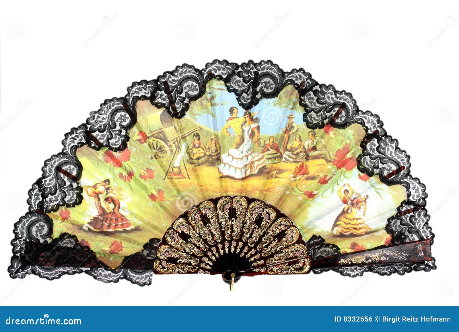 Spanish fan stock photo. Image of pattern, souvenir, artwork - 8332656