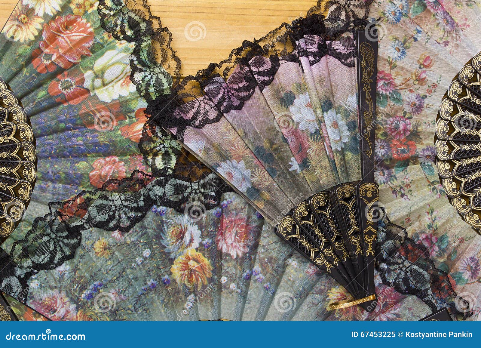 Spanish Fan with Authentic Pattern Stock Image - Image of collectible ...