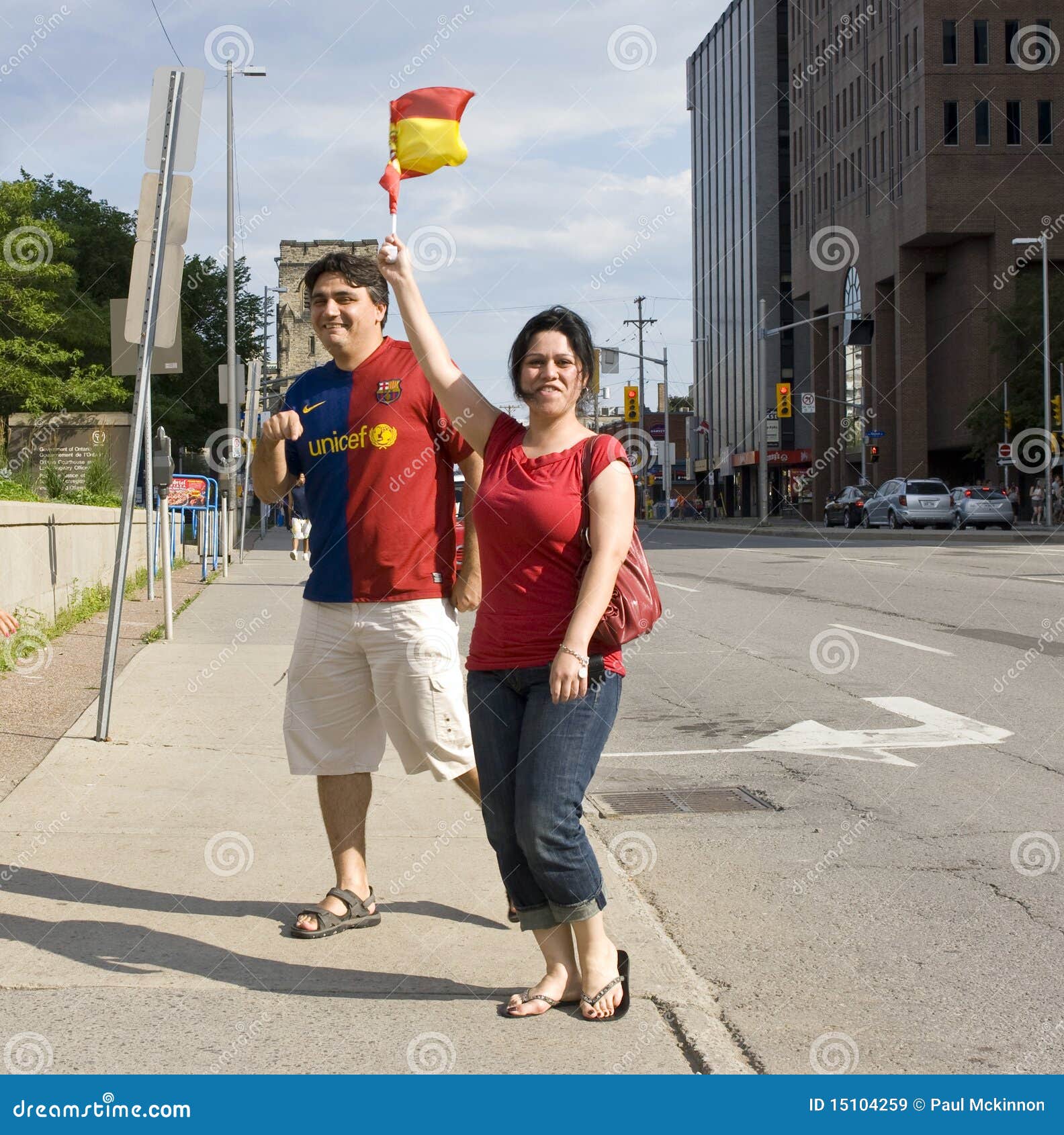 Spanish fans celebrate editorial stock image. Image of flag - 15104259