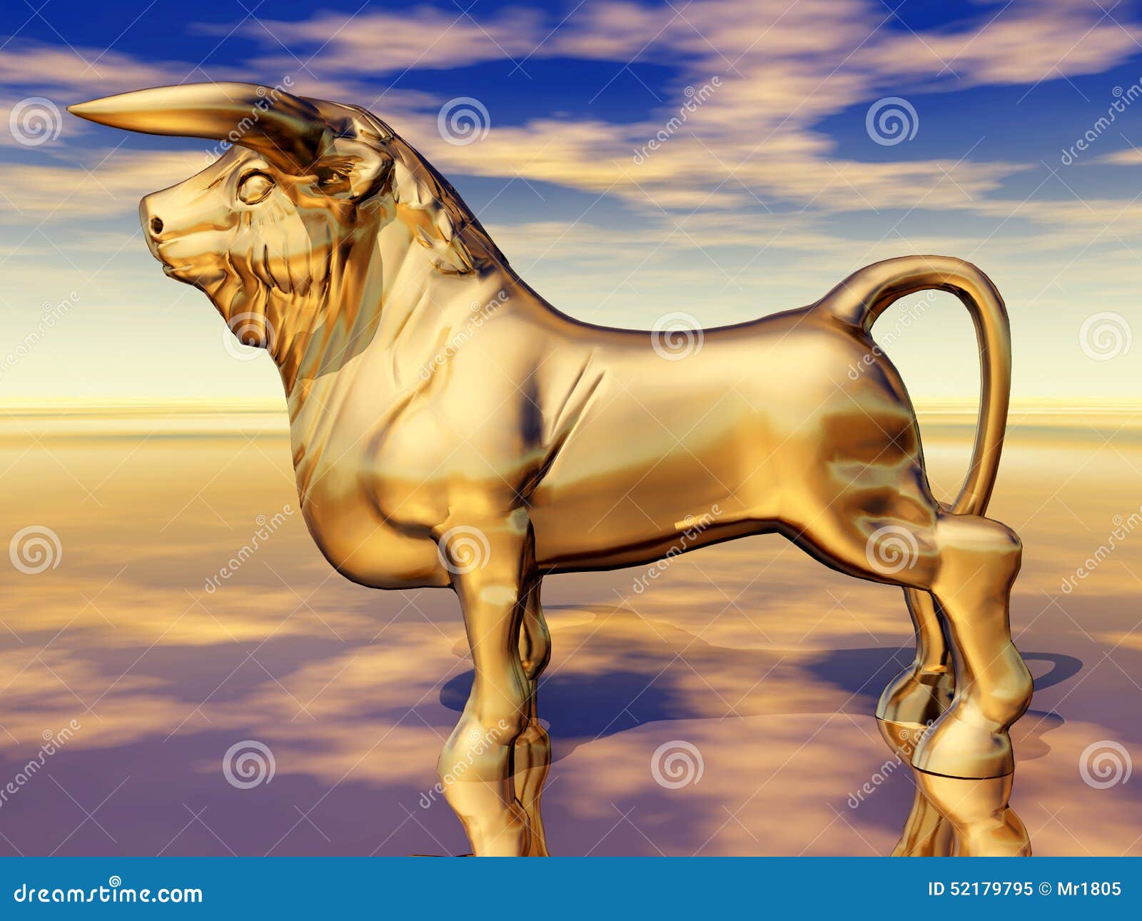 Spanish Fighting Bull stock illustration. Illustration of gold - 52179795