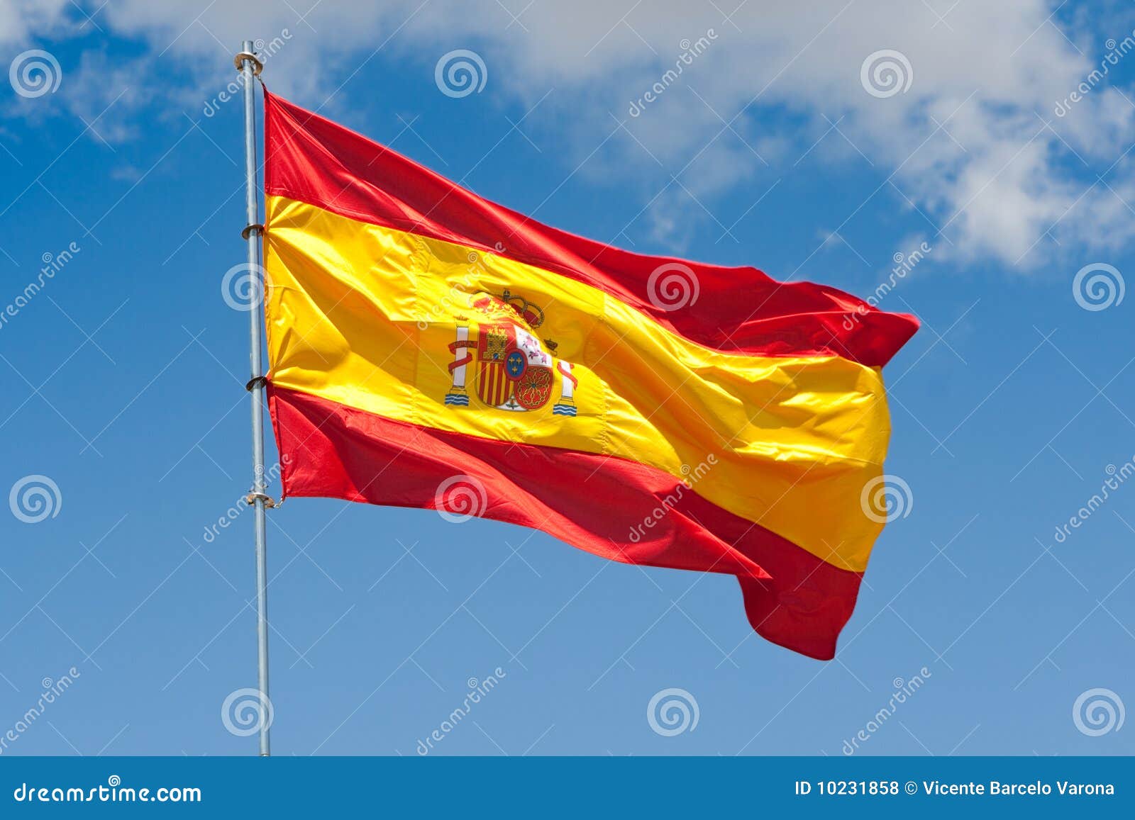 A Spanish Flag With Two Car Keys, Written, Crisis. Concept Of ...