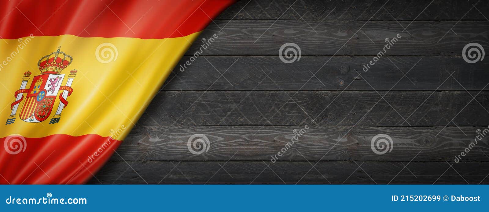 Spanish Flag on Black Wood Wall Banner Stock Image - Image of texture ...