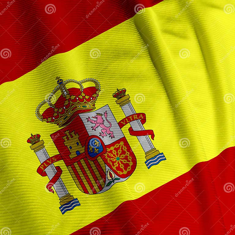Spanish Flag Closeup stock photo. Image of banner, waving - 4229152