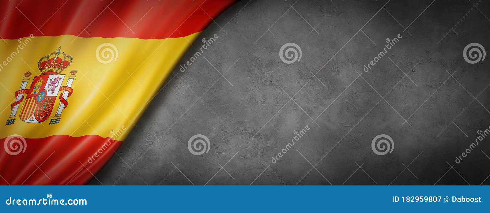 Spanish Flag on Concrete Wall Banner Stock Illustration - Illustration ...