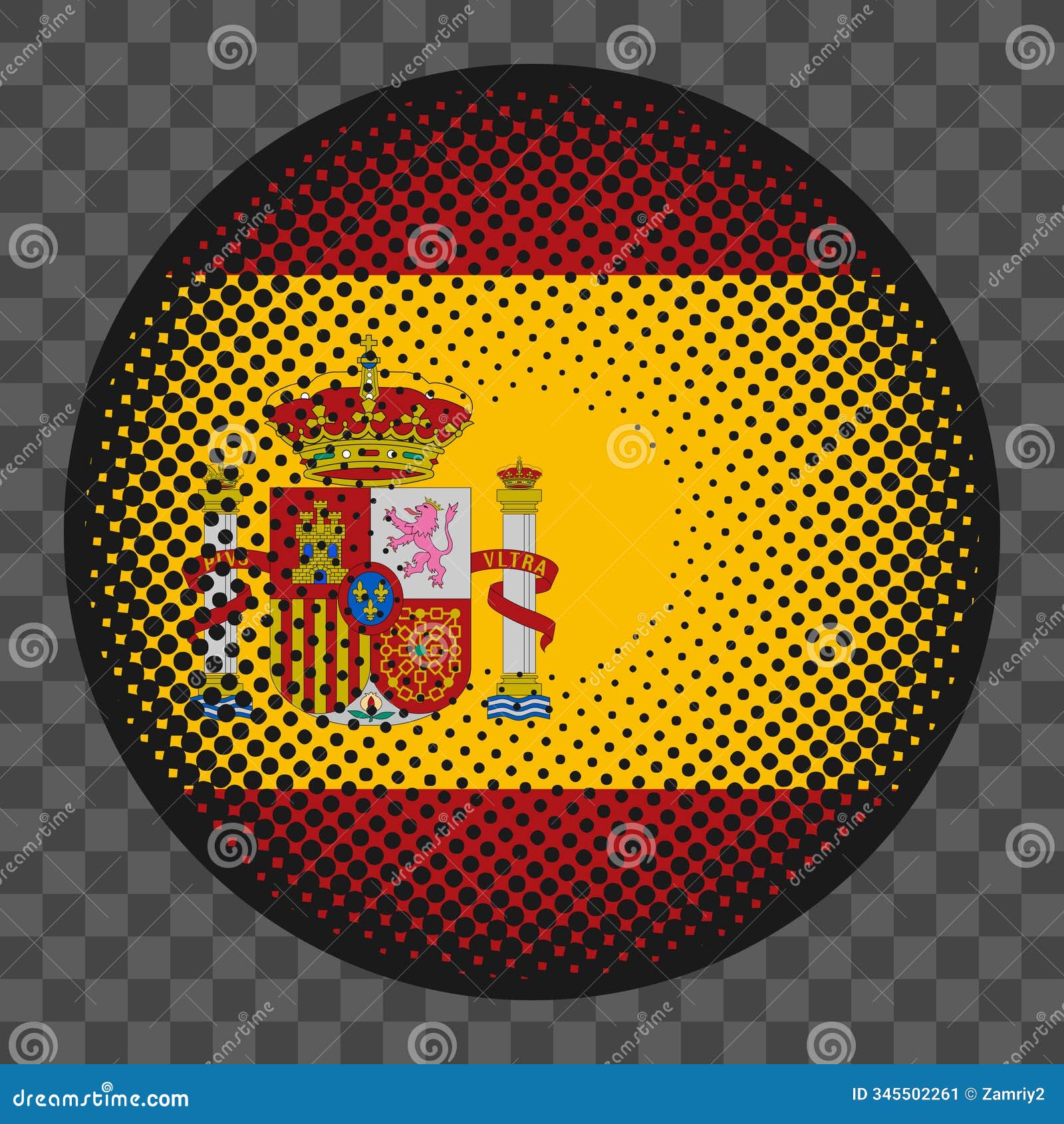 Spanish Flag Icon with Halftone Effect Stock Vector - Illustration of ...