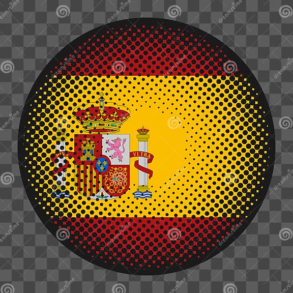 Spanish Flag Icon with Halftone Effect Stock Vector - Illustration of ...