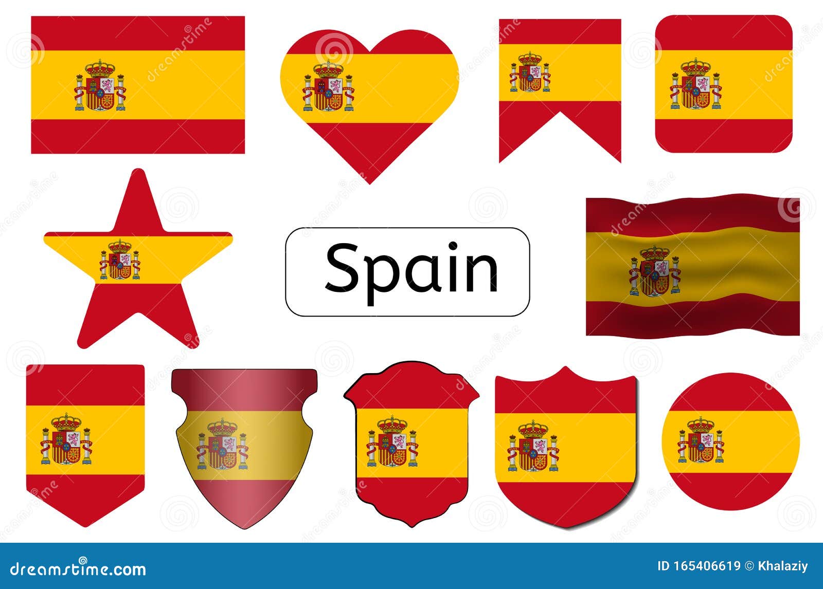 Spanish Flag Icon, Spain Country Flag Vector Illustration Stock Vector ...