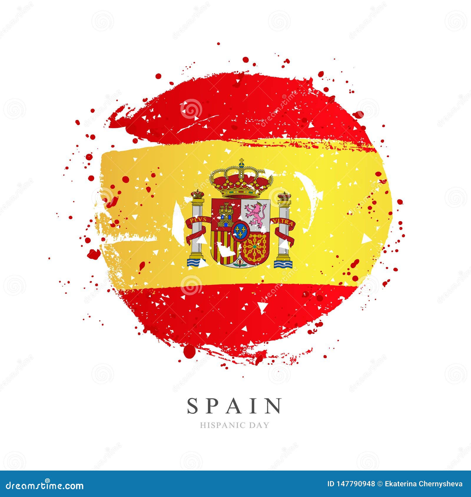 Spanish Flag in the Shape of a Large Circle. Vector Illustration Stock ...
