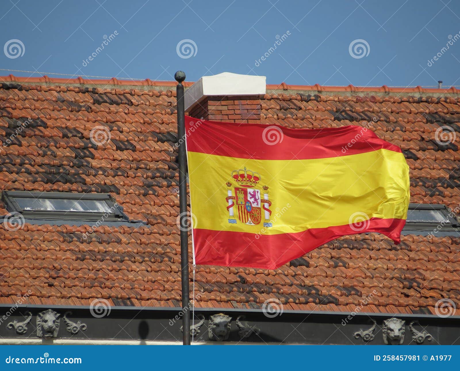 Spanish flag of Spain stock image. Image of nation, spain - 258457981