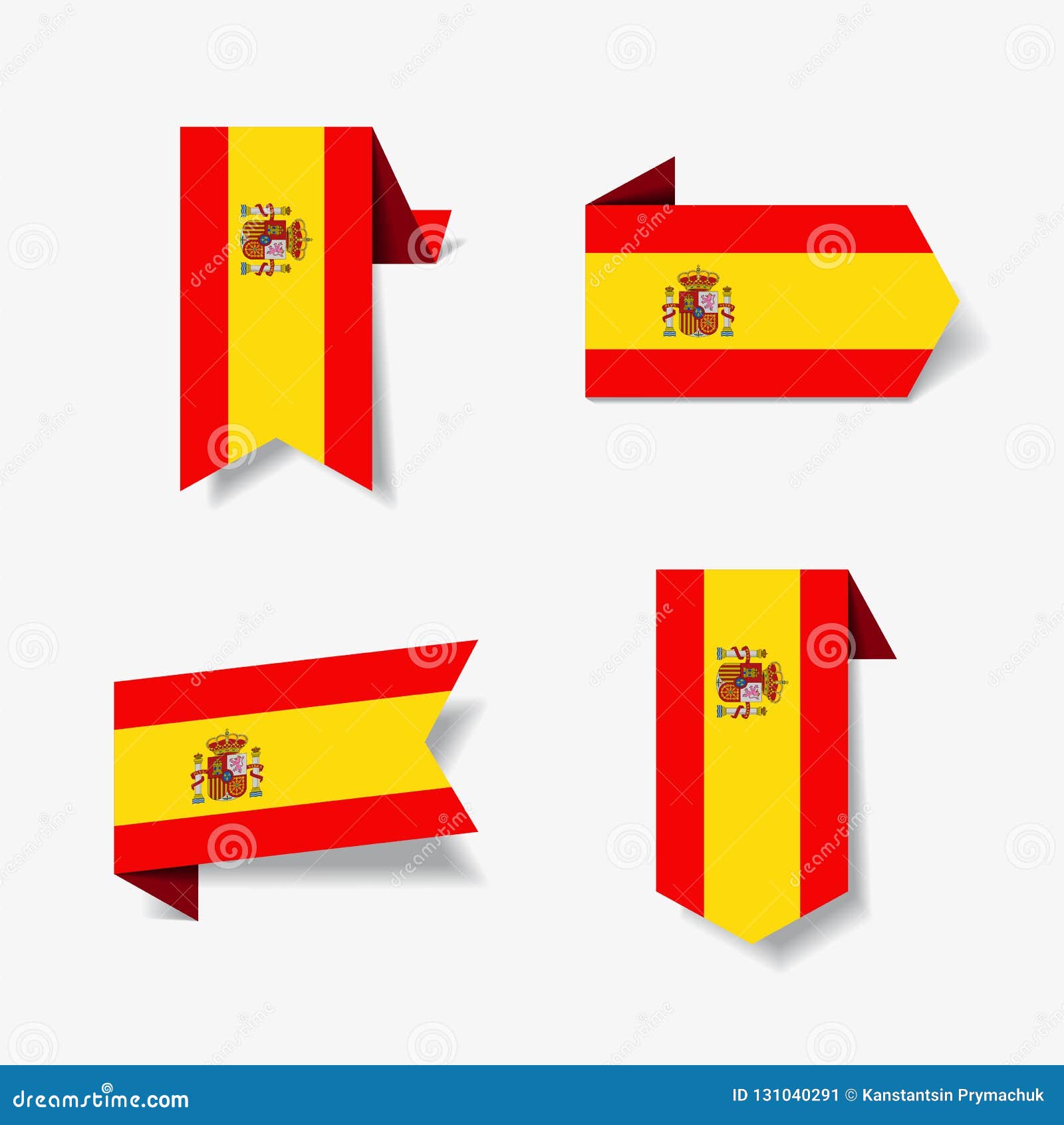 Spanish Flag Stickers and Labels. Vector Illustration. Stock Vector ...