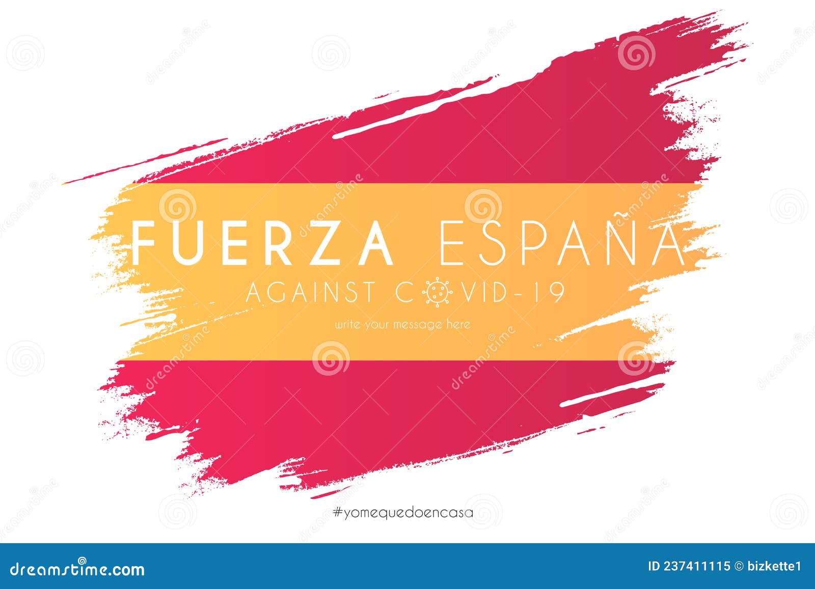 Spanish Flag Watercolor Splash with Support Message Design Illustration ...