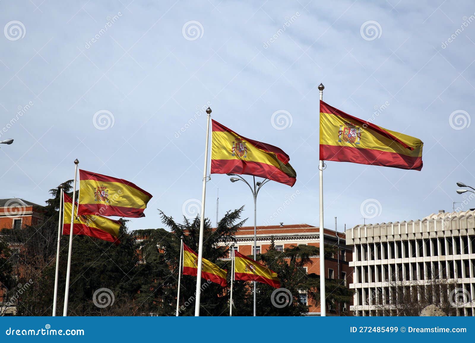 Spanish Flag Waving in the Sky Stock Image - Image of spain, patriotism ...