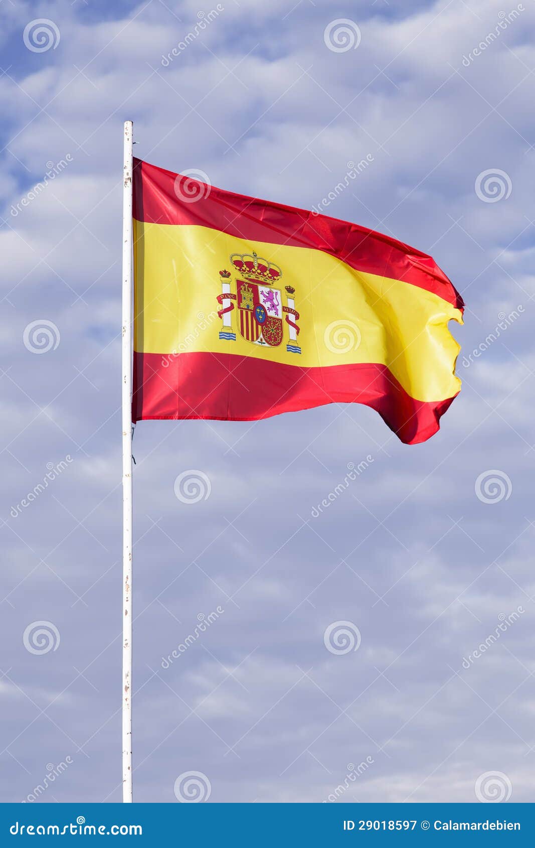 Spanish Flag Waving in the Wind Stock Image - Image of waving, spain ...