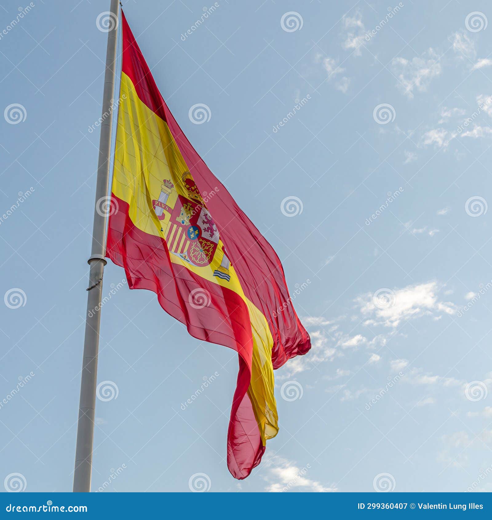 Spanish Flag Waving in the Wind Stock Image - Image of background, wind ...