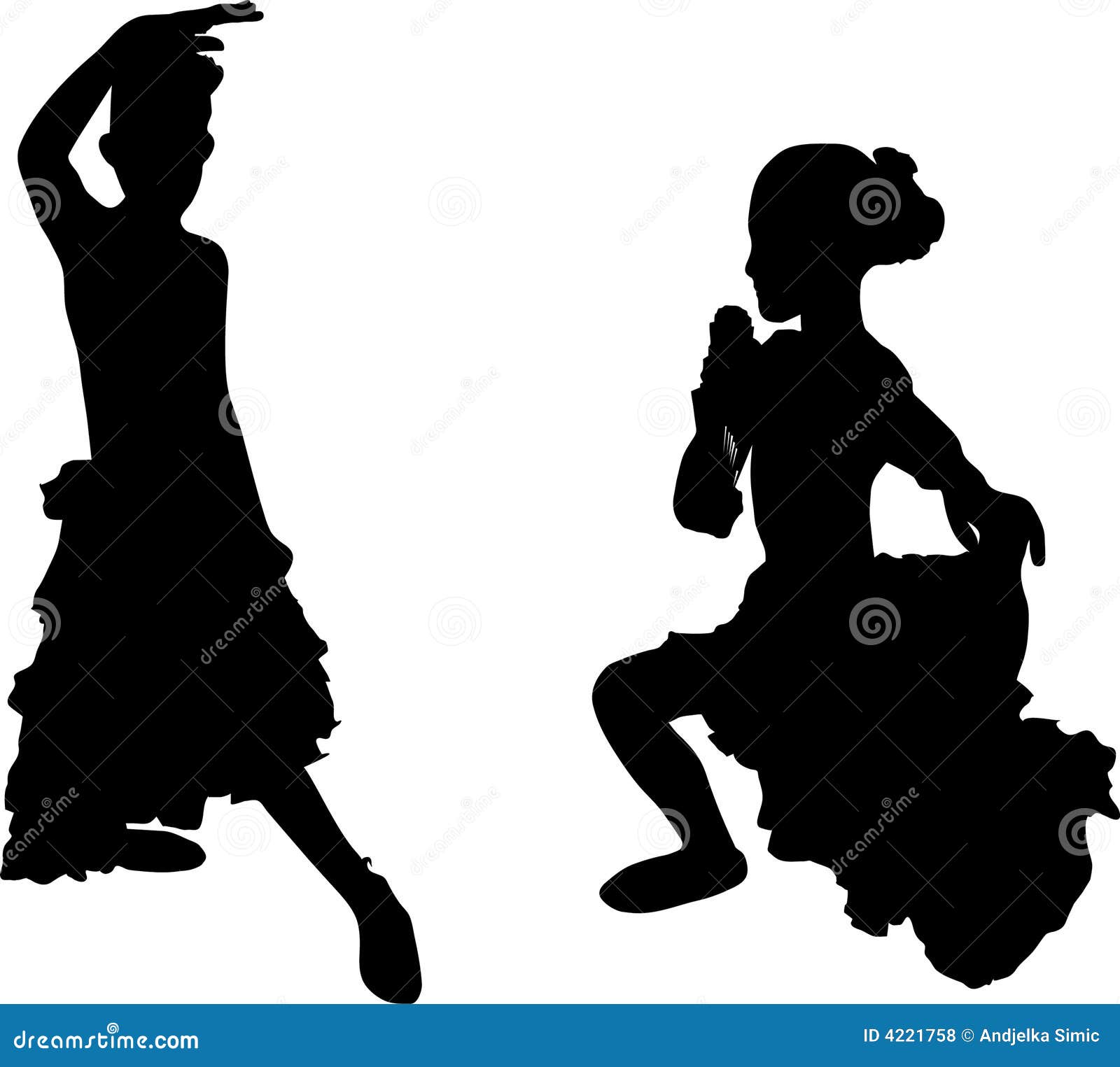 Two Spanish Flamenco Dancers Dancing Typical Spanish Dance Royalty-Free ...