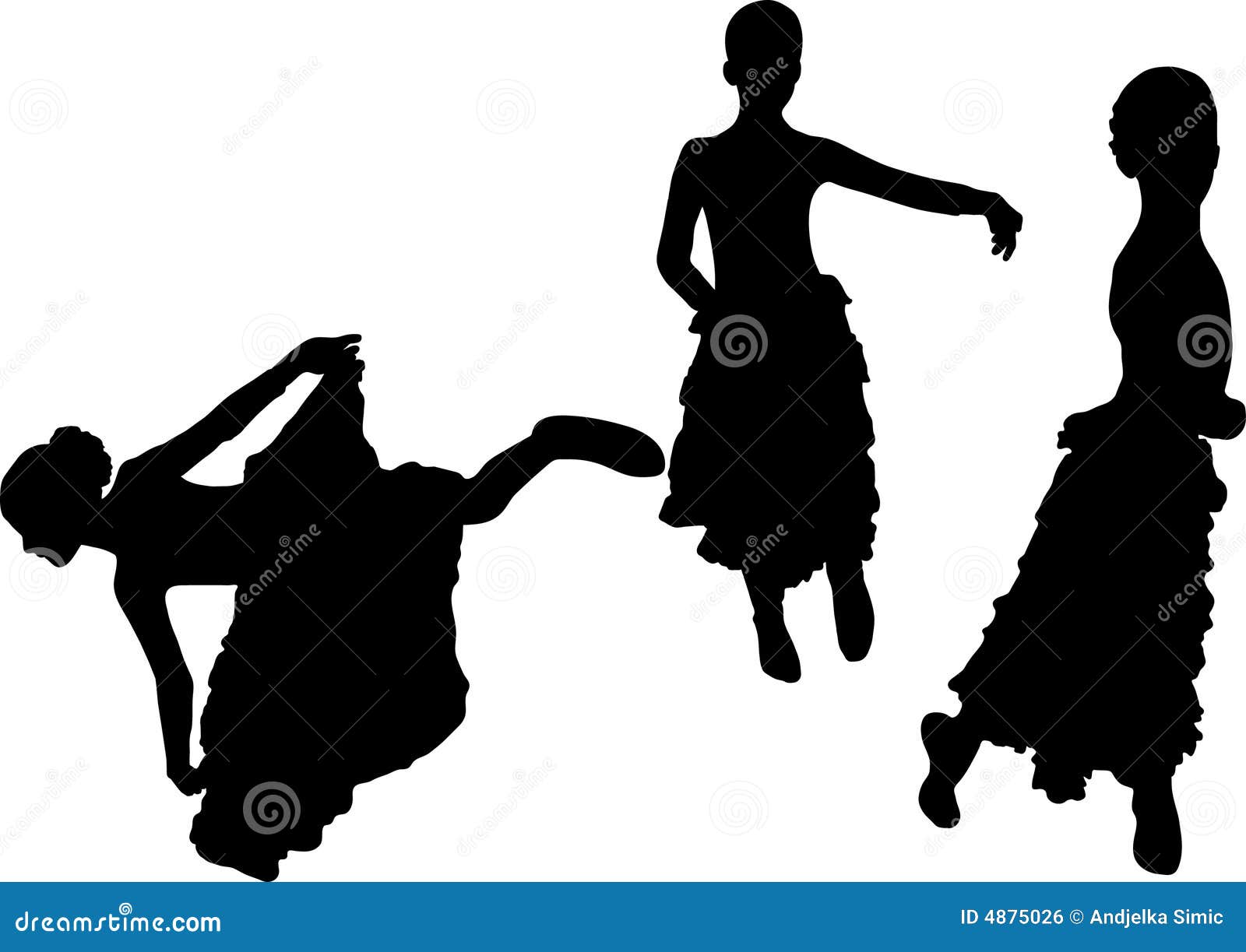 Two Spanish Flamenco Dancers Dancing Typical Spanish Dance Royalty-Free ...
